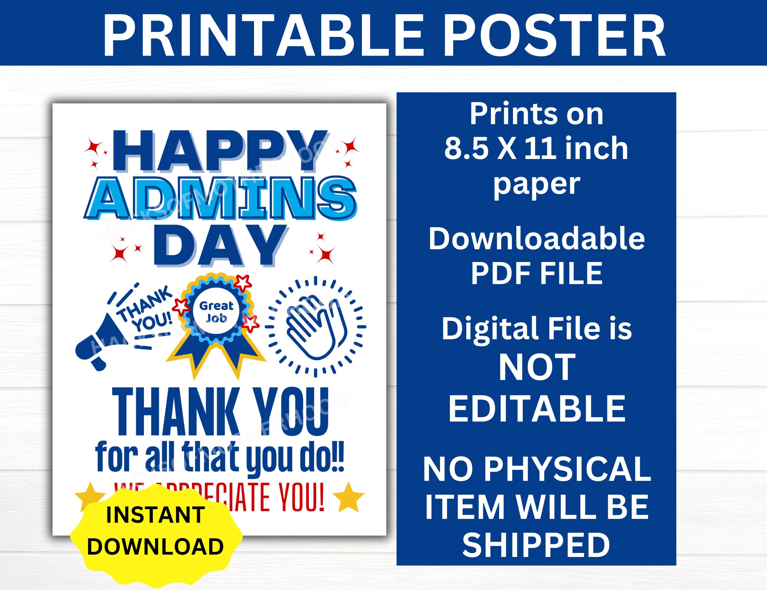 Administrative Professionals Day Printable Poster, Administrative ...