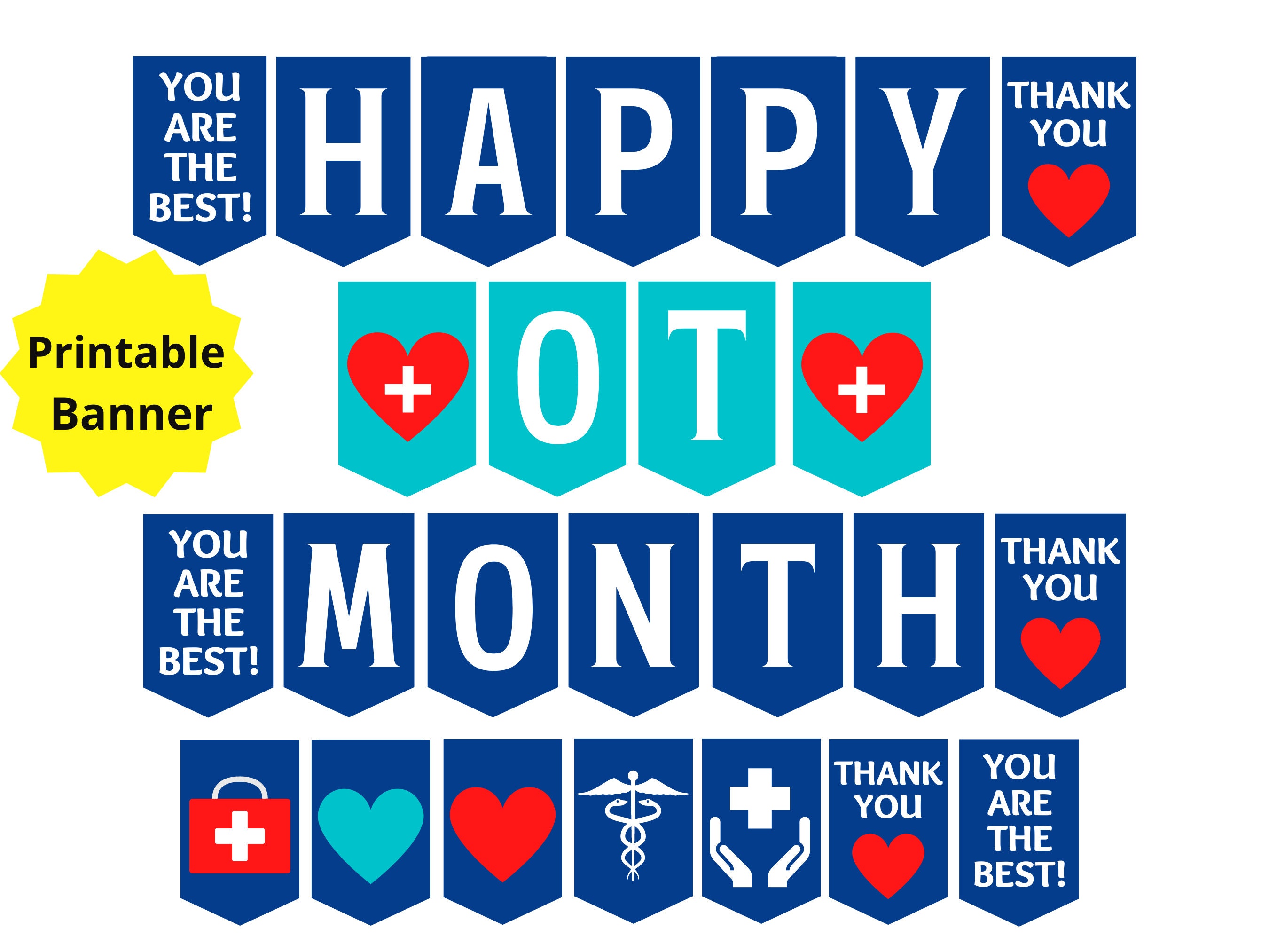 Occupation Therapy Month Printable Banner, OT Month Sign, Occupational ...