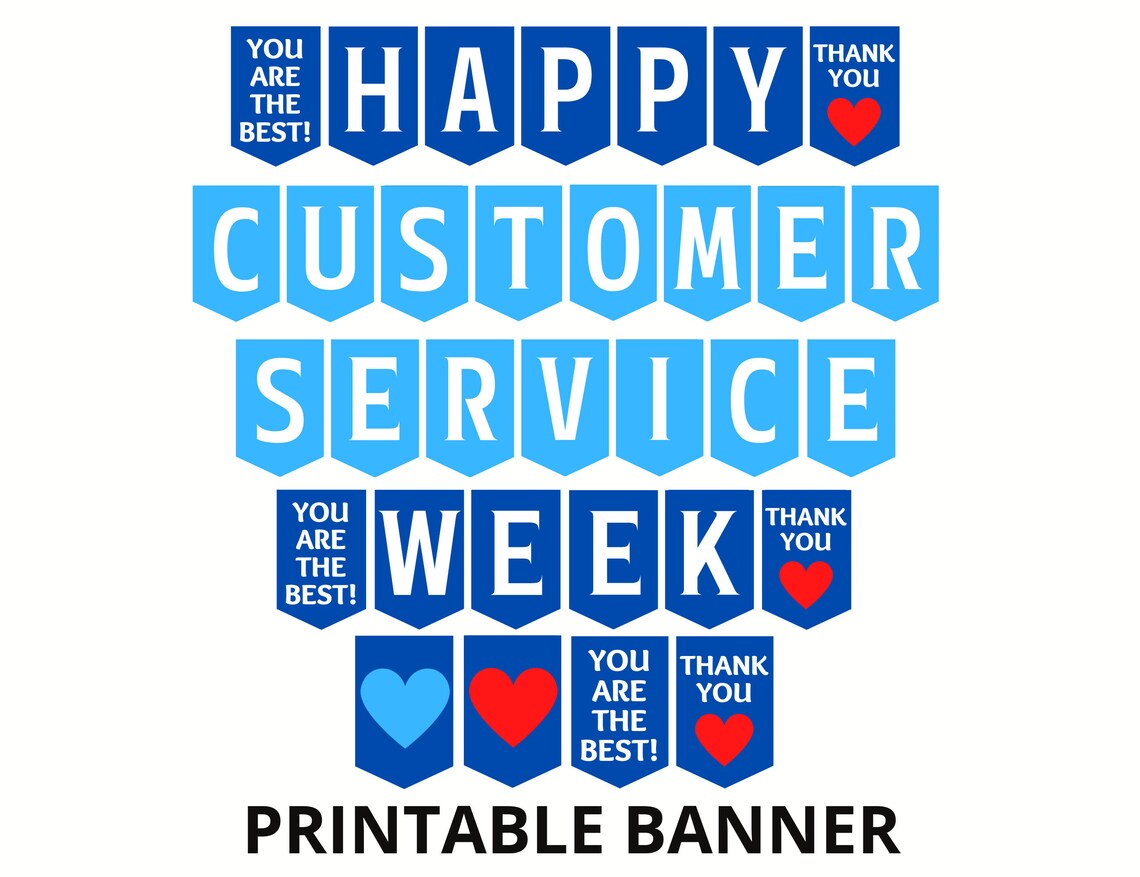 Customer Service Week Printable Banner, Customer Service Week Sign ...