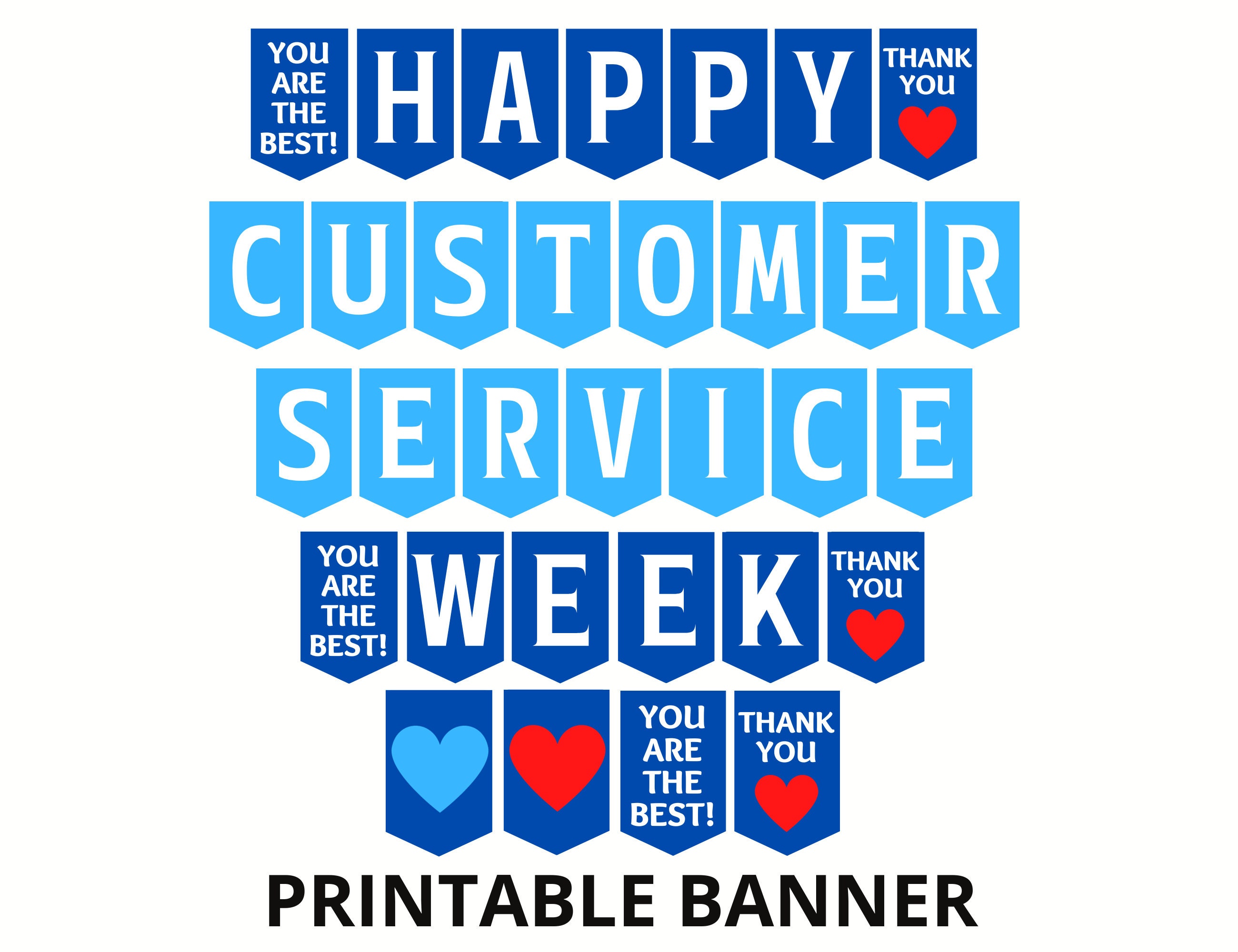 Customer Service Week Printable Banner, Customer Service Week Sign ...
