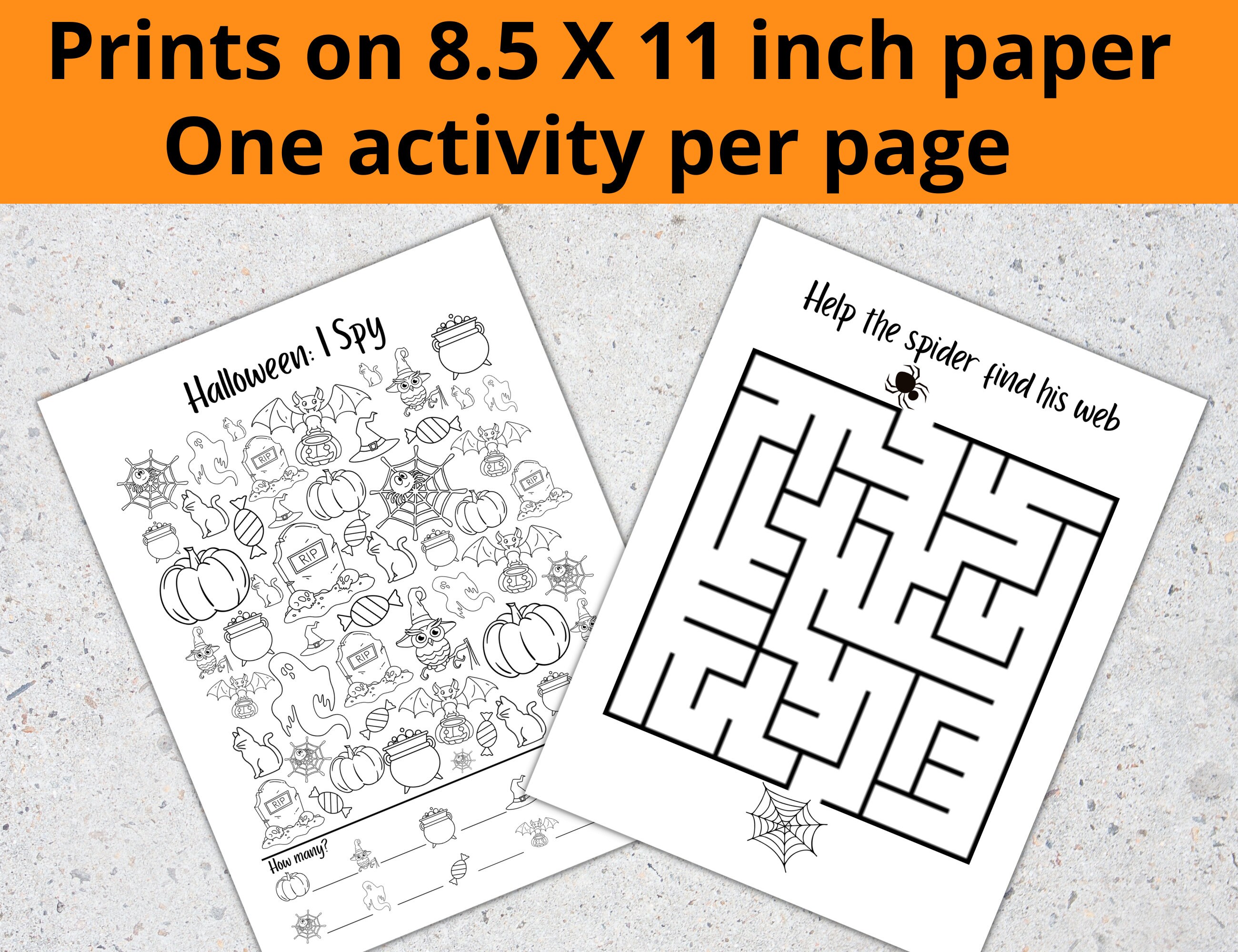 Halloween Activity Pages Printable Halloween Activity Book - Etsy