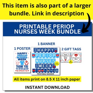 Perioperative Nurses Week Printable Poster, Perioperative Nurse Week ...