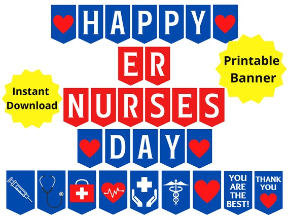 Emergency Nurses Day Printable Banner ER Nurse Day Sign - Etsy