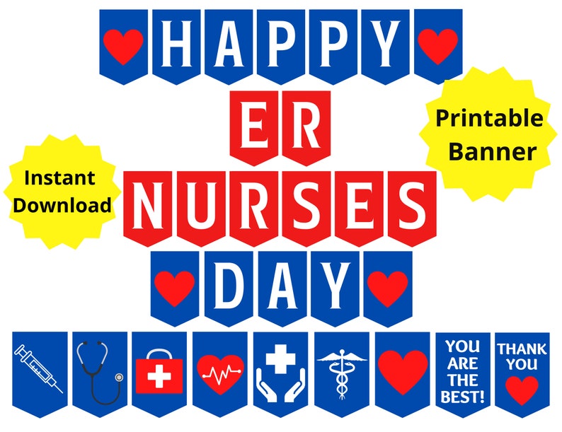 Emergency Nurses Day Printable Banner ER Nurse Day Sign - Etsy