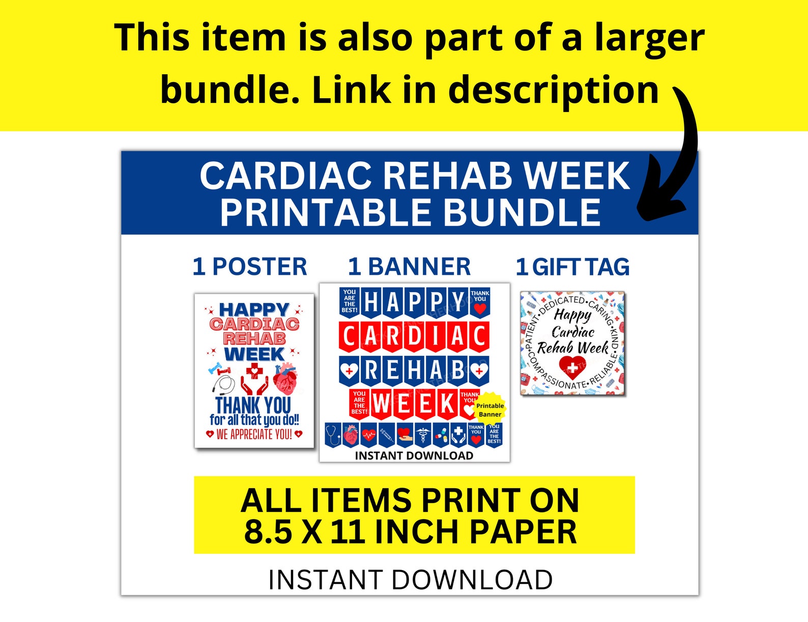 Cardiac Rehab Week Printable Banner, Happy Cardiac Rehab Week Sign ...