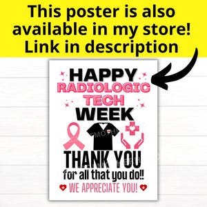 Radiologic Tech Week Printable Bundle, Radiology Tech Week, Pink Rad ...