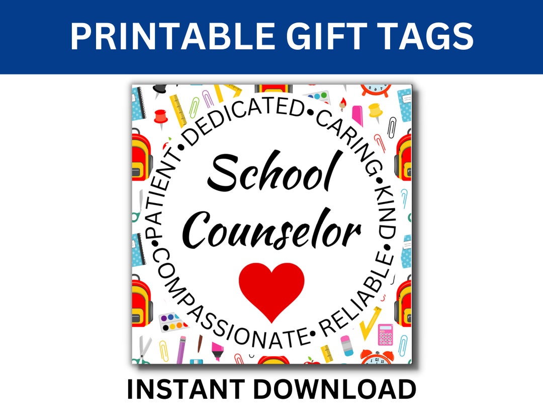 School Counseling Week Printable Gift Tag, School Counselor Week ...