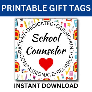 School Counseling Week Printable Gift Tag, School Counselor Week ...