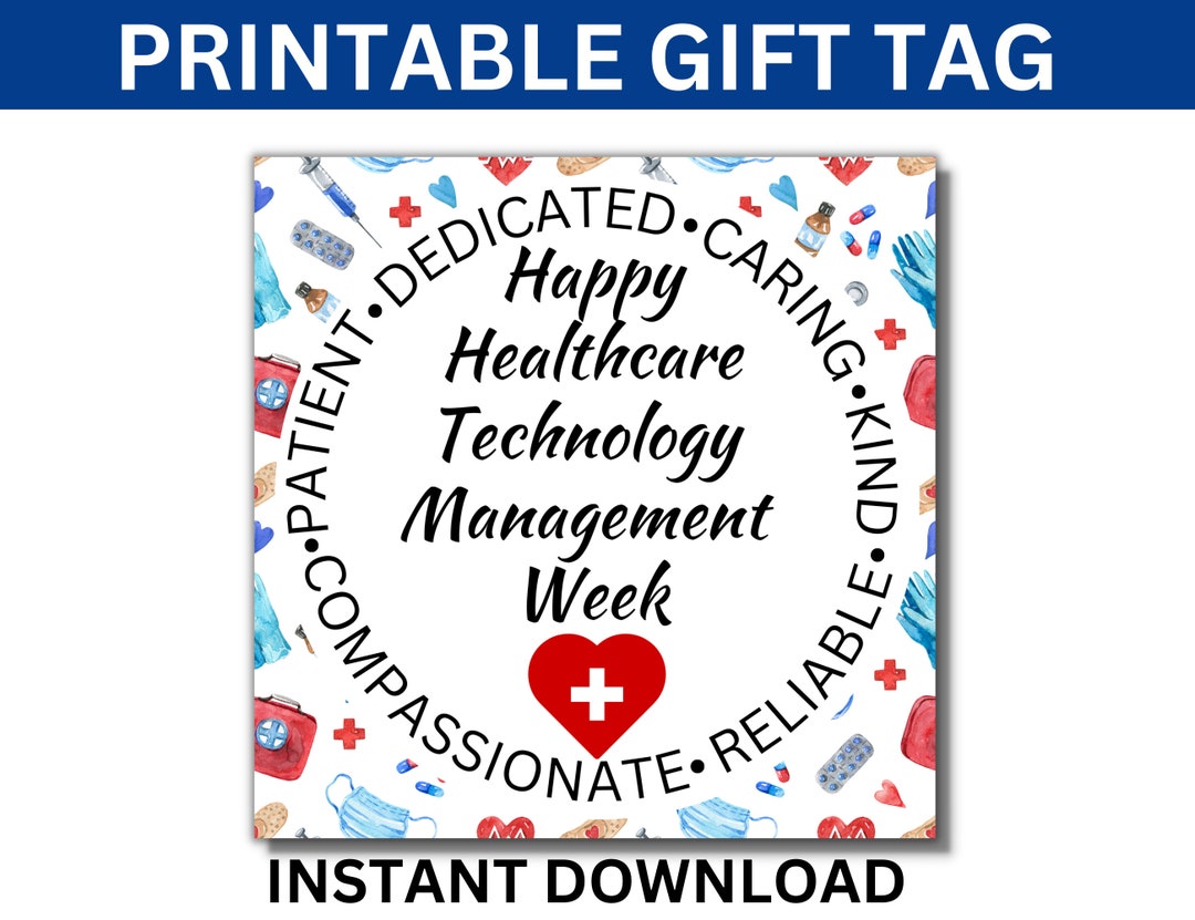 Healthcare Technology Management Week Printable Gift Tag, Healthcare ...