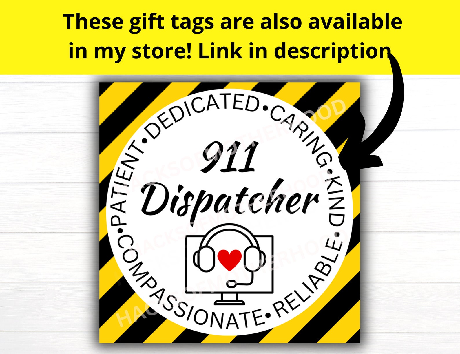 Public Safety Telecommunications Week Printable Gift Tag, Public Safety ...