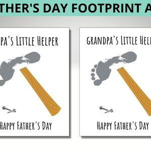 Father's Day Footprint Craft Printable, Dad, Papa, & Grandpa Footprint ...