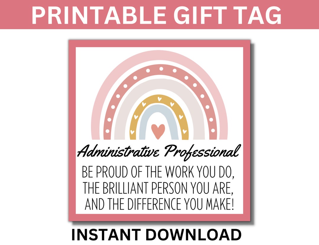 Administrative Professionals Printable Gift Tag, Administrative ...