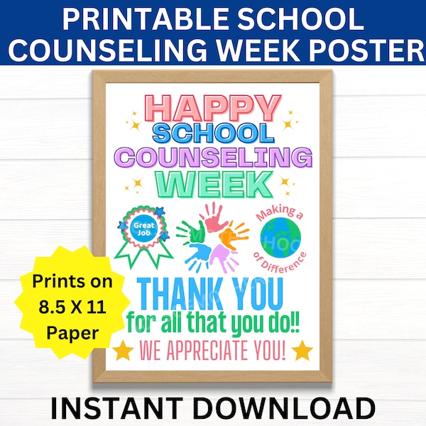 Counselor Appreciation Poster - Etsy