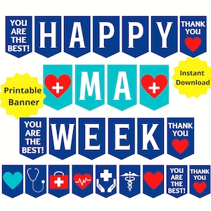 Medical Assistant Week Printable Banner, Happy MA Week, Medical ...