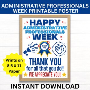 Administrative Professionals Day Printable Poster, Administrative ...
