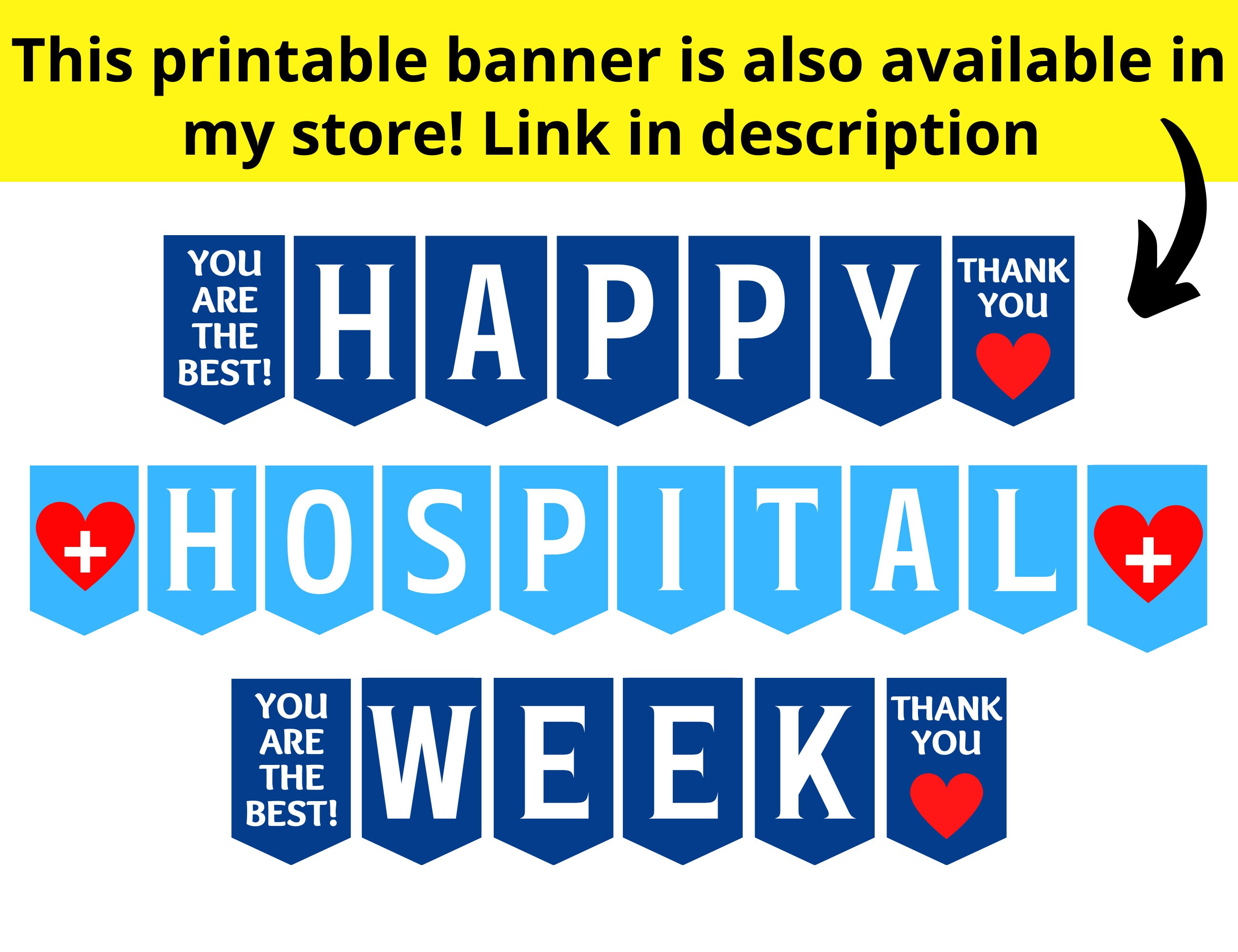Hospital Week Printable Gift Tags, Hospital Week Gift, Hospital ...