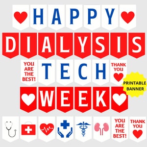 Dialysis Tech Week Printable Banner, Dialysis Technician Week Sign ...