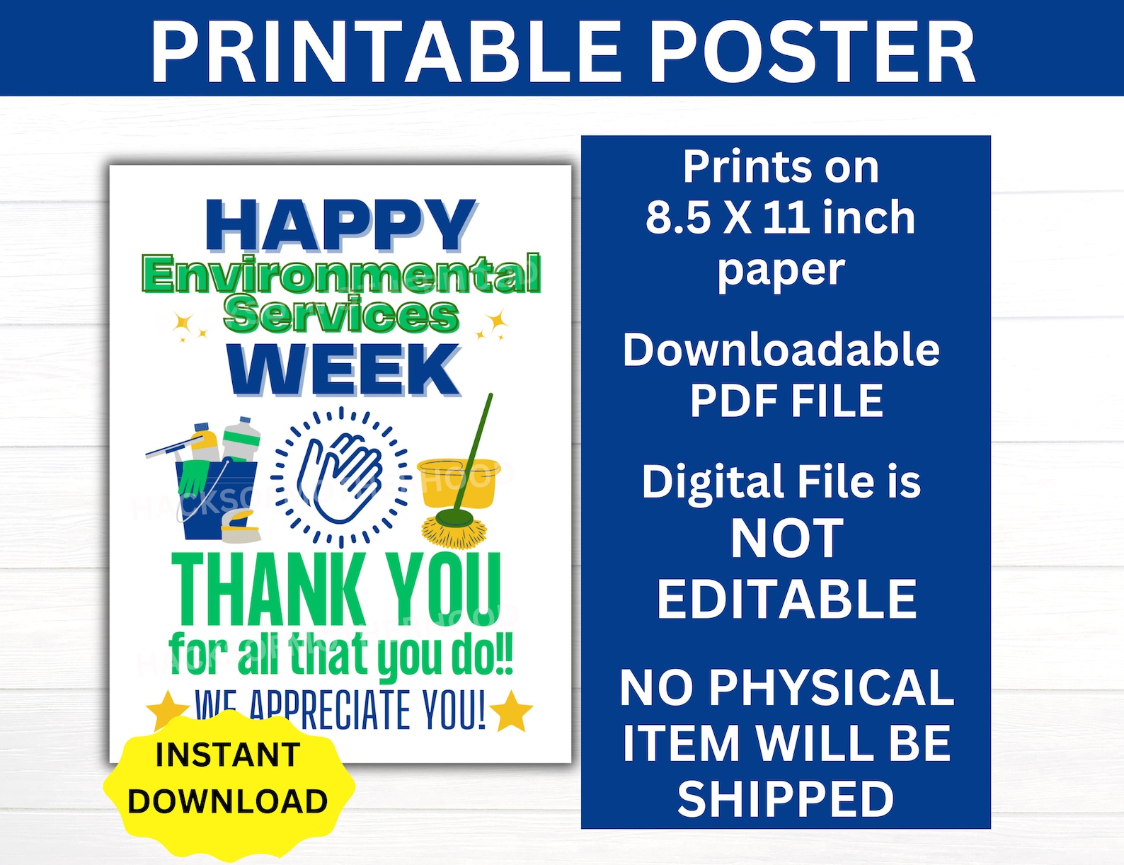 Happy Environmental Services Week Printable Poster, Environmental ...