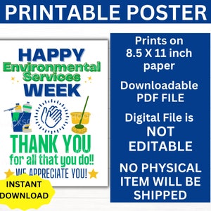 Happy Environmental Services Week Printable Poster, Environmental ...