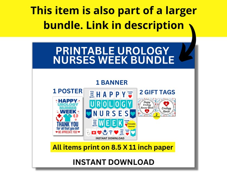 Urology Nurses Week Printable Poster, Urology RN Week Sign, Nurse ...