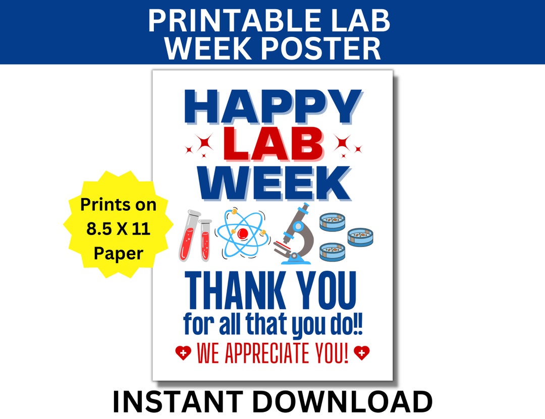 Lab Week Printable Poster Medical Laboratory Professionals - Etsy