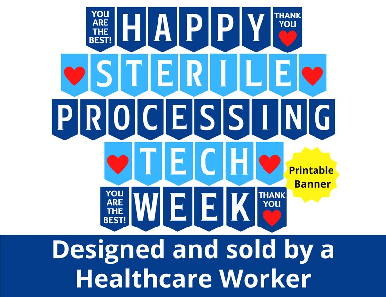 Sterile Processing Tech Week Printable Banner, SPD Tech Week, Central ...