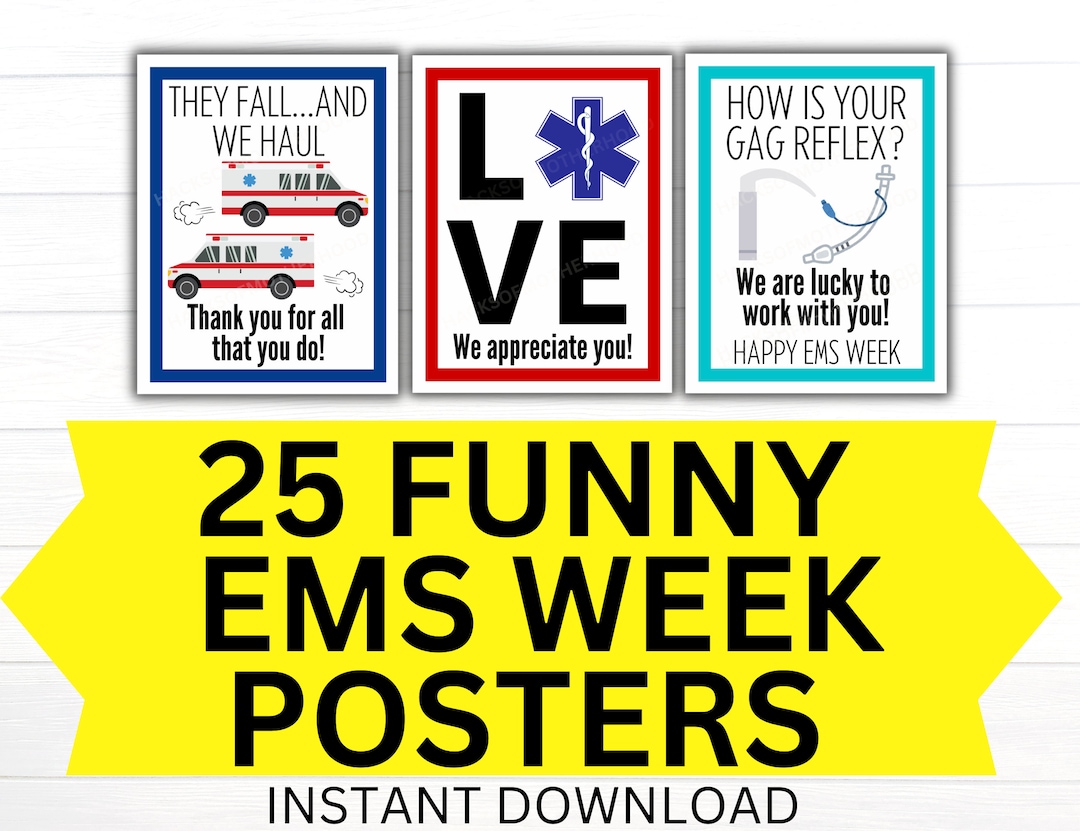 EMS Week Printable Poster Bundle, Emergency Medical Service Week, EMS ...