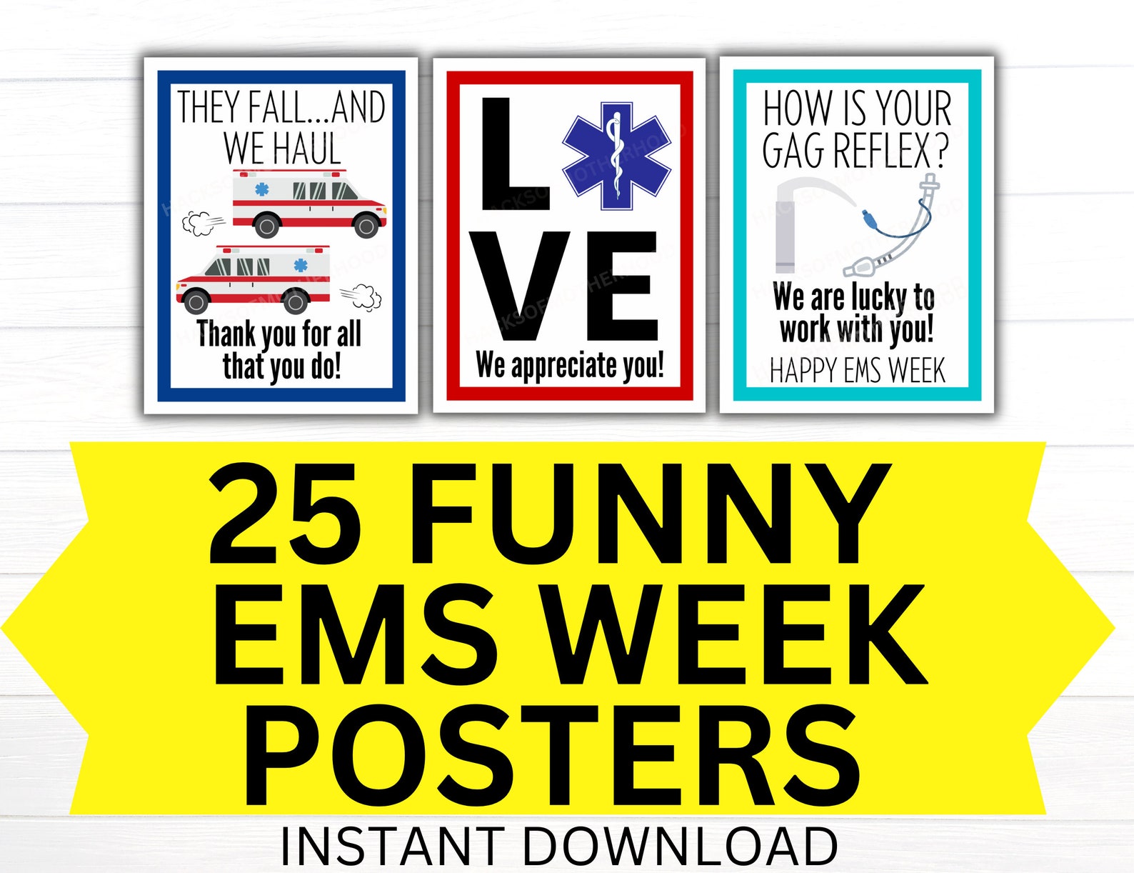 EMS Week Printable Poster Bundle, Emergency Medical Service Week, EMS ...
