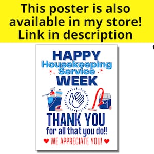 Housekeeping Service Week Printable Banner, Housekeeper Week Sign ...