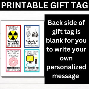Funny Rad Tech Week Printable Gift Tags, Radiologic Tech Week, Rad Tech ...