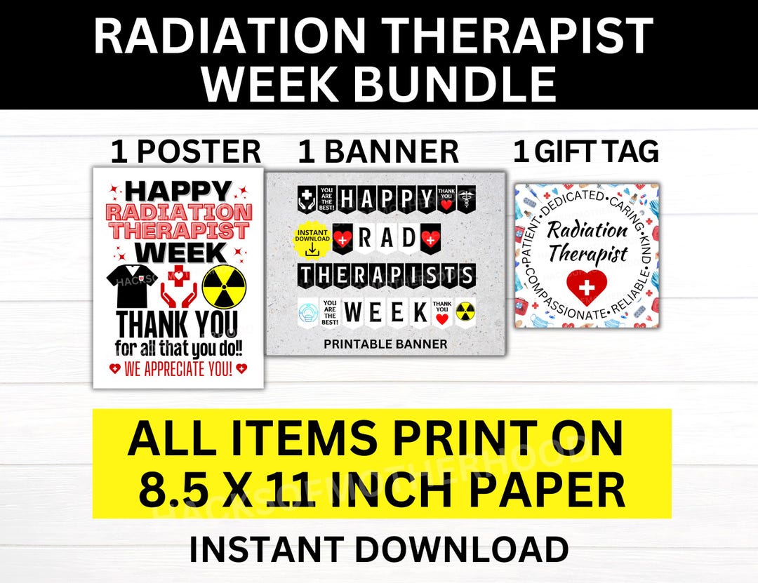 Radiation Therapist Week Printable Bundle, Rad Therapist Banner ...