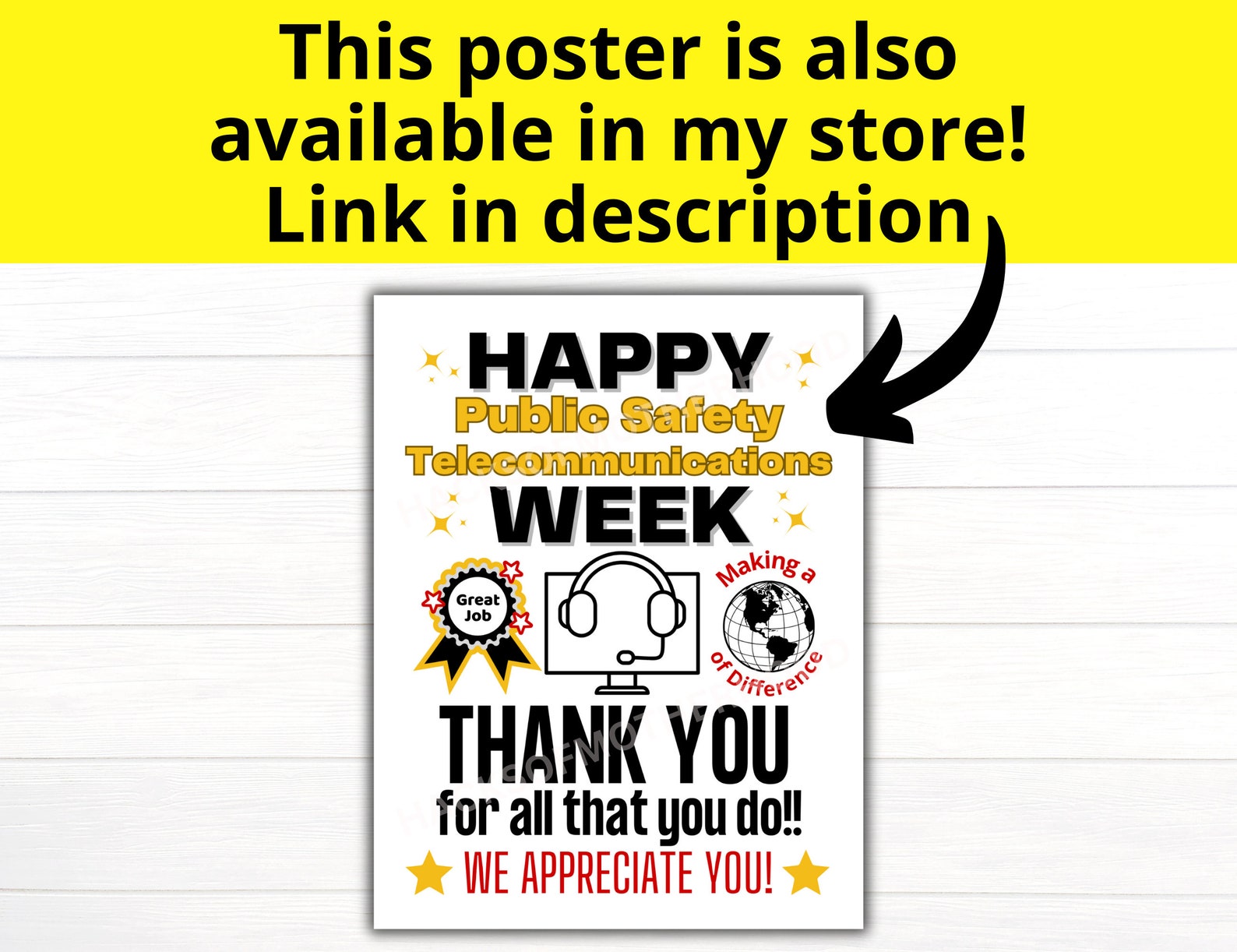 Public Safety Telecommunications Week Printable Gift Tag, Public Safety ...