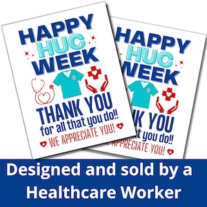 Health Unit Coordinator Week Printable Poster, Happy HUC Week Sign ...