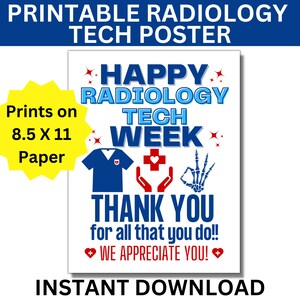 Rad Tech Week Printable Poster, Radiologic Tech Week Sign, Rad Tech ...
