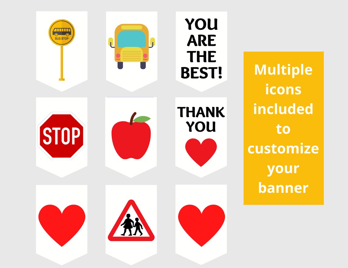 School Bus Driver Appreciation Printable Banner We Love Our - Etsy