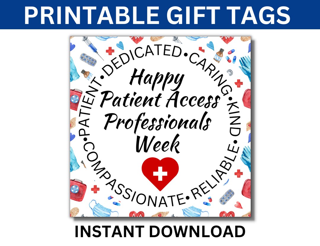 Patient Access Professionals Week Printable Gift Tags, Patient Access ...