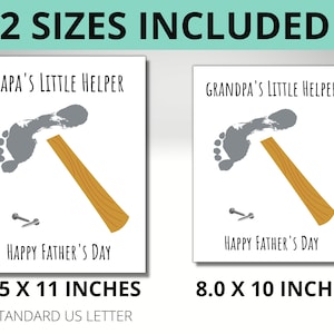 Father's Day Footprint Craft Printable, Dad, Papa, & Grandpa Footprint ...
