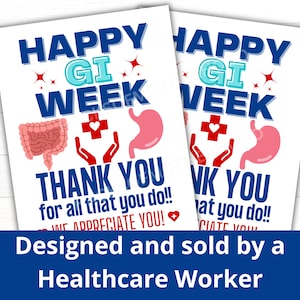 Happy GI Week Printable Poster, Gastroenterology Week, GI Nurse Gift ...