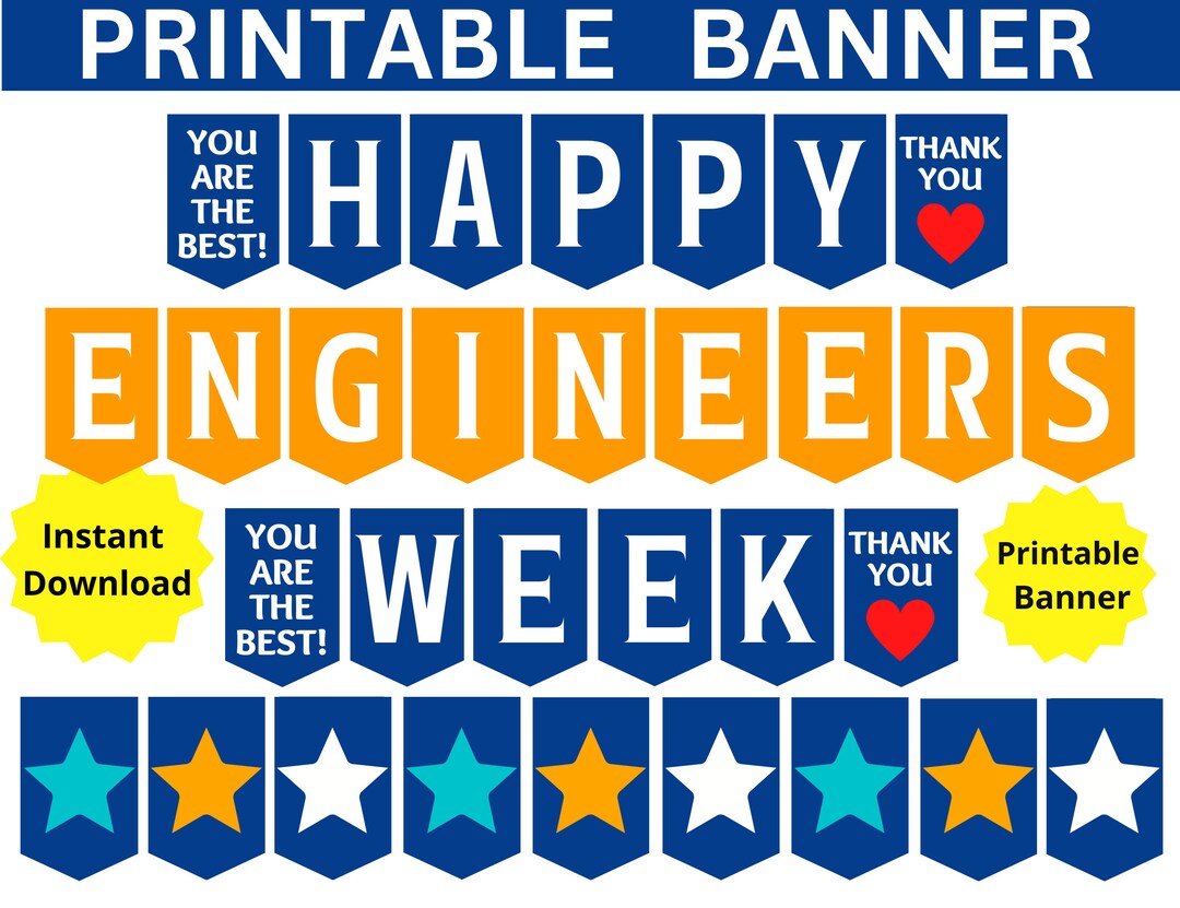 Engineers Week Printable Banner, Happy Engineers Week Sign, Engineer ...