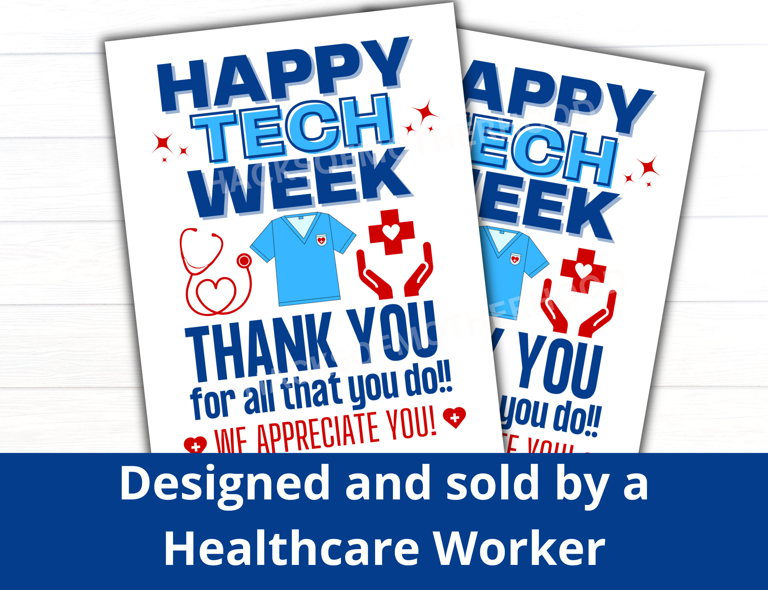 Happy TECH Week Printable Poster, Happy Medical Technician Week Sign ...