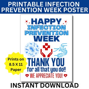 Infection Prevention Week Printable Poster, Happy Infection Prevention ...