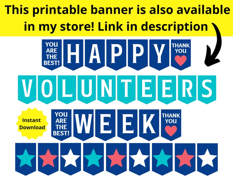 Volunteer Month Printable Poster, Happy Volunteer Month Sign, Volunteer ...