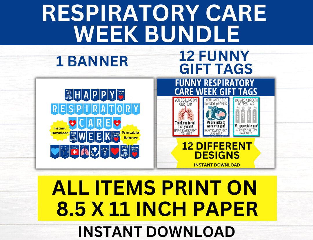 Respiratory Care Week Printable Bundle, Respiratory Therapist Gift ...