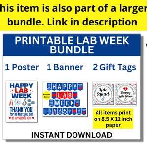 Lab Week Printable Tags, Medical Laboratory Professionals Week Gift ...