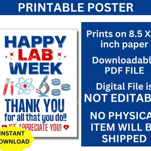 Lab Week Printable Poster, Medical Laboratory Professionals Week Poster ...