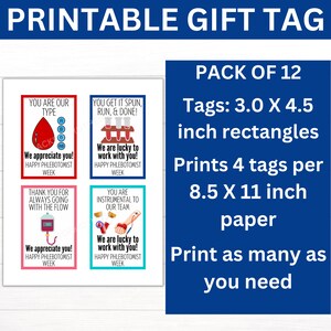 Funny Phlebotomist Week Printable Gift Tags, Happy Phlebotomy Week Sign ...