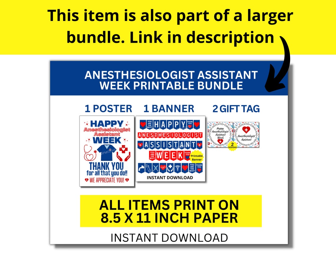 Anesthesiologist Assistant Week Printable Banner, Happy CAA Week ...