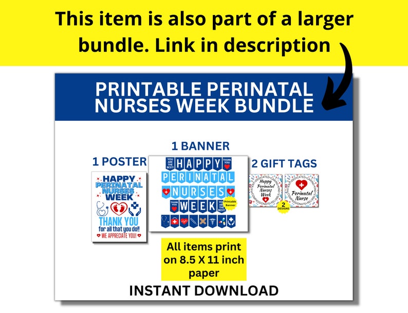Perinatal Nurses Week Printable Poster, Perinatal Nurse Week Sign ...