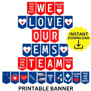 EMS Week Printable Banner, Emergency Medical Services Sign, EMS Week ...