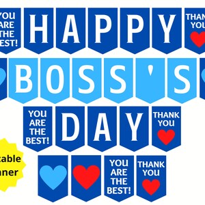 Boss's Day Printable Banner Happy Boss's Day Sign - Etsy
